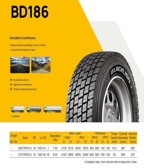 TRUCK TYRES BLACKLION BD186 DRIVE-ssawheel